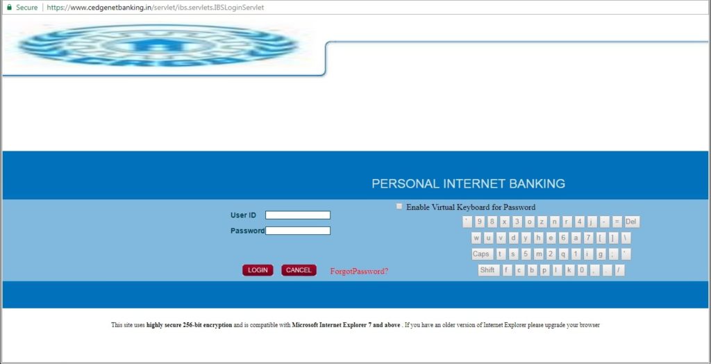 How to Login on Chhattisgarh Rajya Gramin Bank (CRGB) Internet Banking