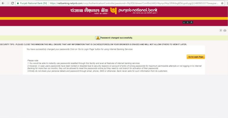 Enable Transaction Password in PNB Net Banking 2025