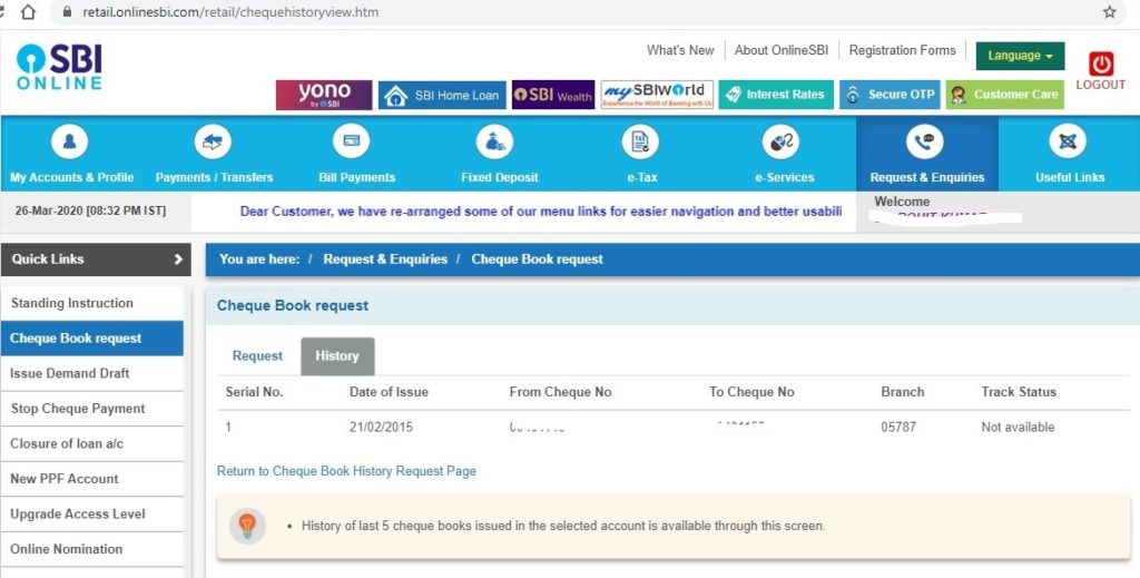 How Request New Cheque Book In SBI Online Netbanking Yono How Request New Cheque Book In SBI Online Netbanking Yono