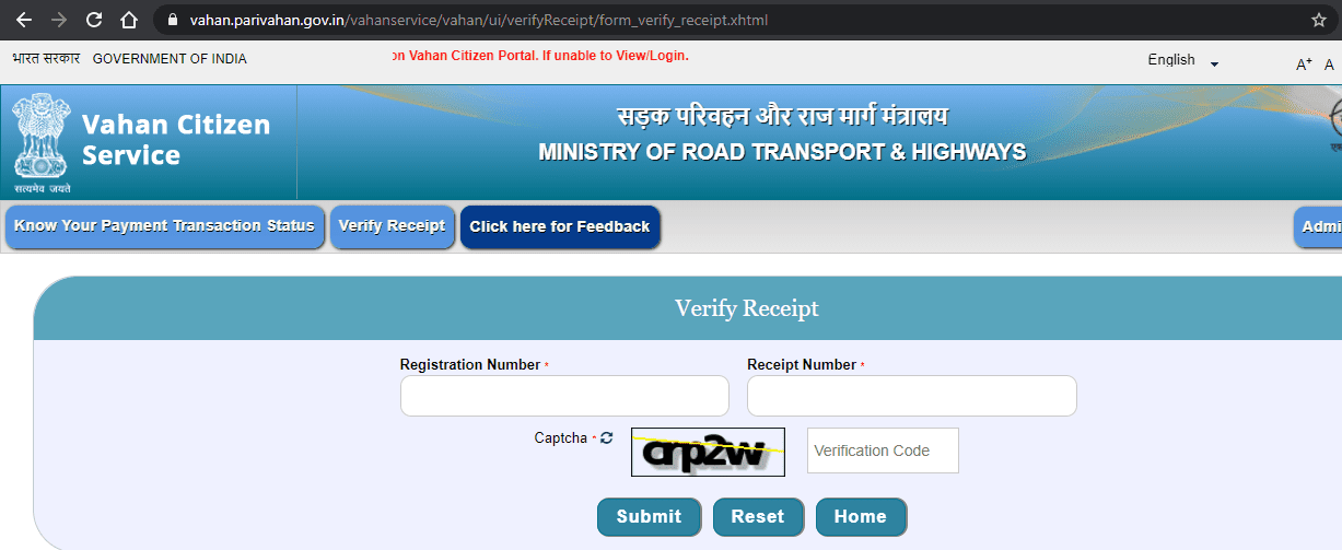 Register Online Complaint in Vahan Citizen Services 2025